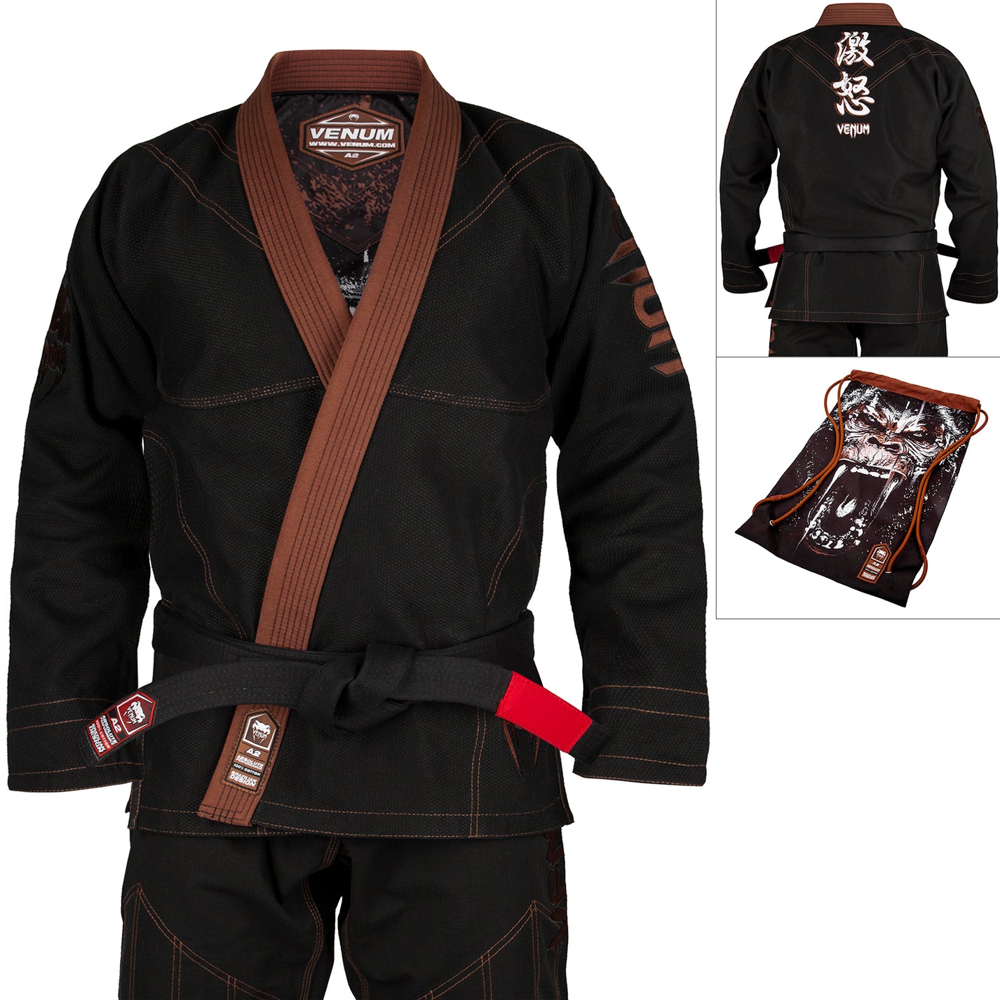 Venum Absolute Gorilla BJJ Gi (Bag included) - Black/Brown – Venum Europe
